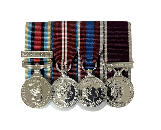OSM Afghanistan clasp + QDJM + QPJM + Army LS&GC Miniature Court ...