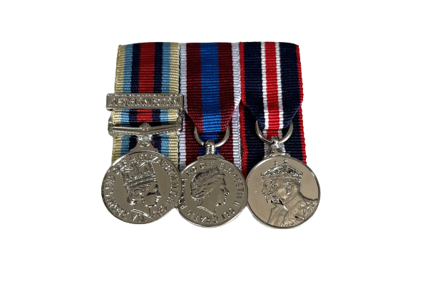 OSM Afghanistan+ QPJM + KCM 23 Miniature Court mounted set - The Mess Dress Ltd