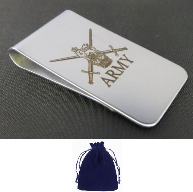 Army Crest Money Clip in a pouch